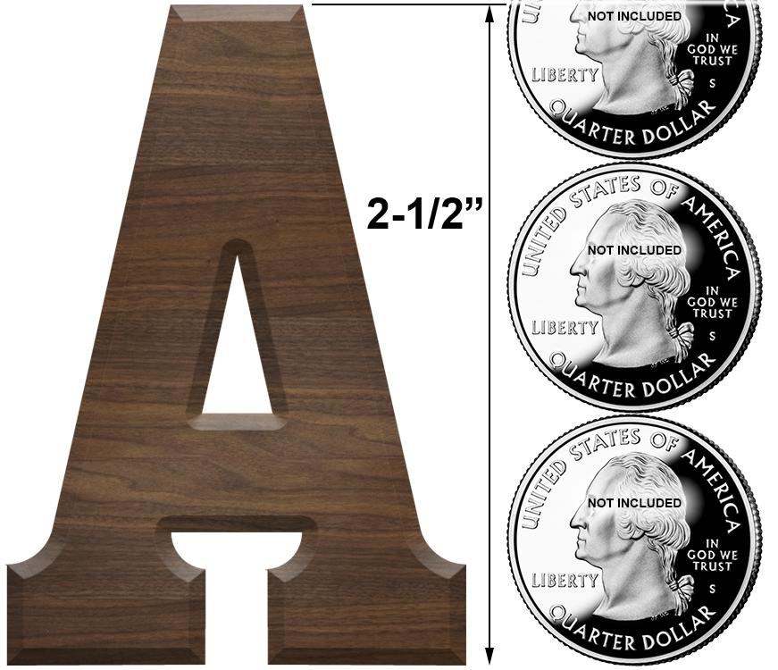 Wooden Letters - 2 1/2" tall, Made from Solid Walnut