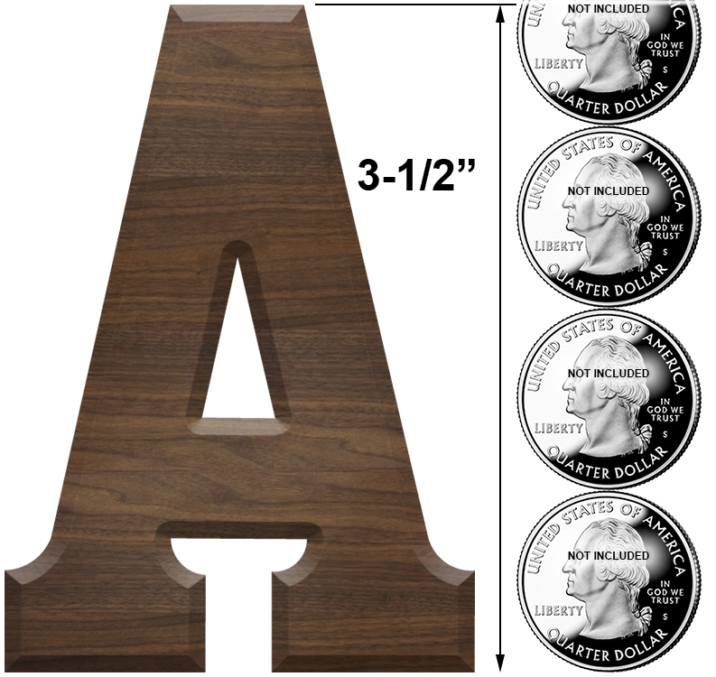 Wooden Letters - 3 1/2" tall solid Walnut Letters.