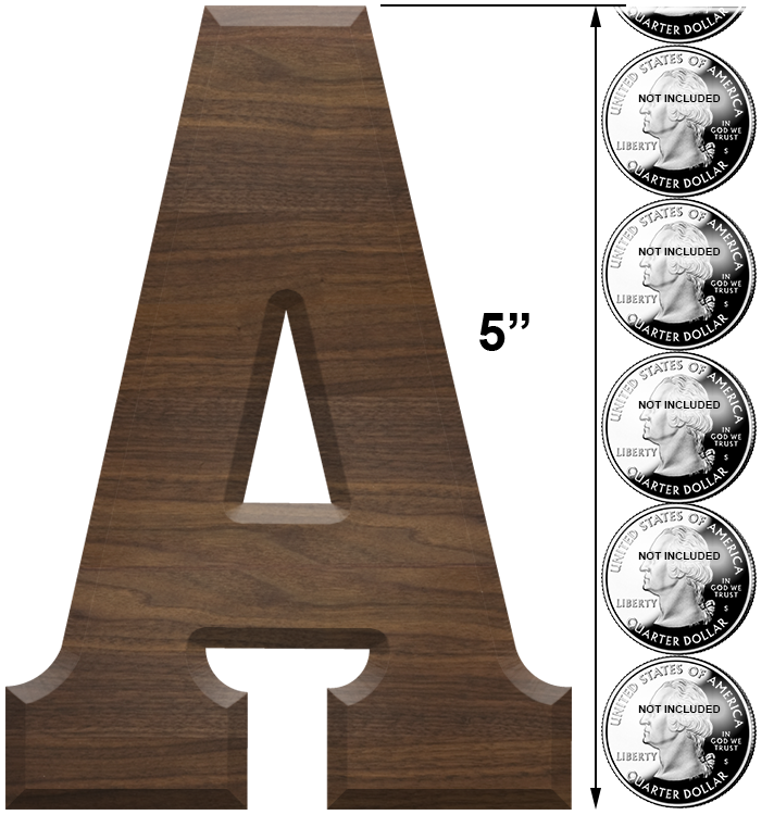 Wooden Letters-5 Inch Tall-English or Greek Alphabet