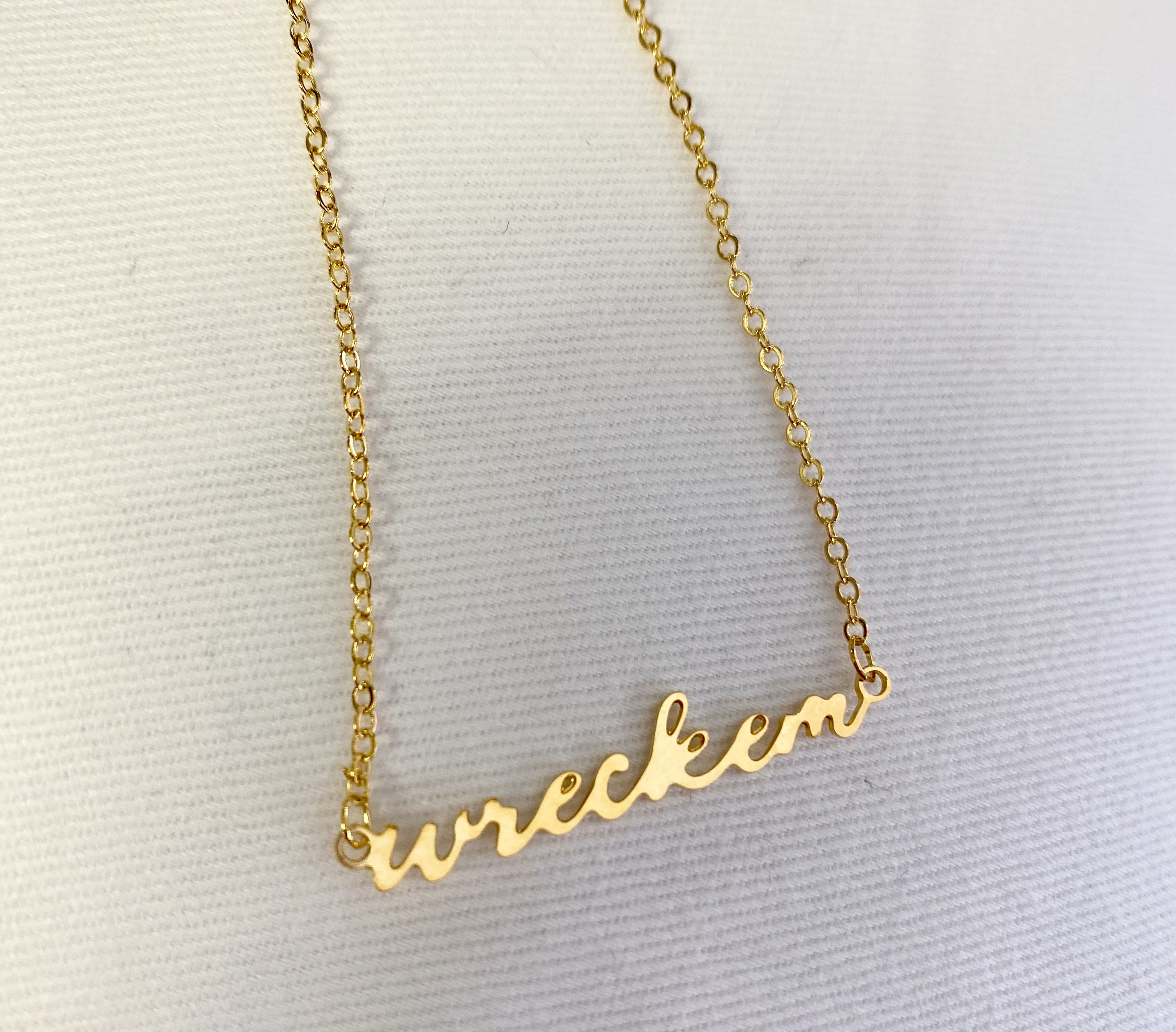PaddleTramps: Wreck 'em Script Necklace