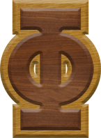 2-3/4 Inch Large DR Wood Letter PHI | English Greek Alphabet