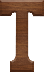 3-1/2 Inch Wood Letter T - TAU | English Greek Alphabet