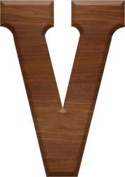 3-1/2 Inch Wood Letter V | English Greek Alphabet