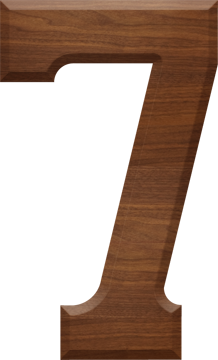 5 Inch Wood Letter #7 | English Greek Alphabet