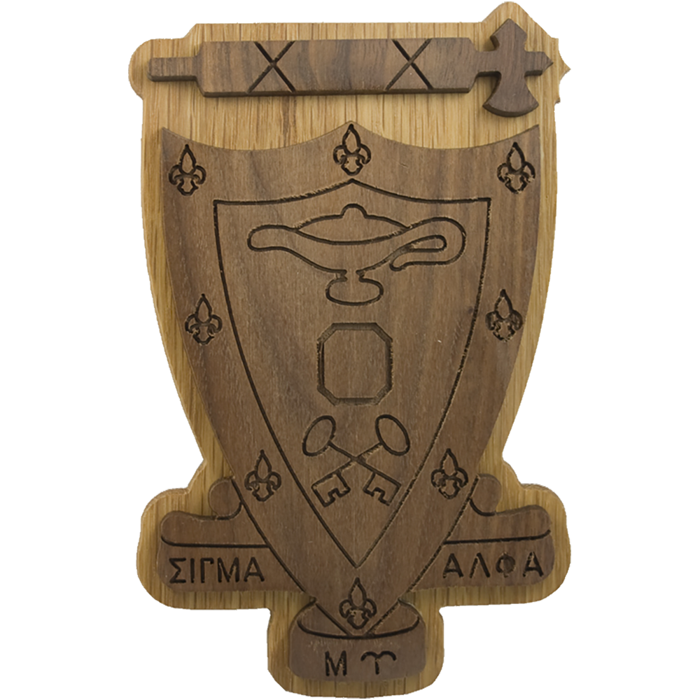 Sigma Alpha Mu Carved Background | Fraternity Crest